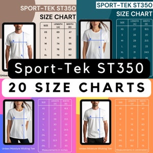 Sport-tek ST350 Size Chart, T-shirt Size Chart, Unisex Size Chart ...