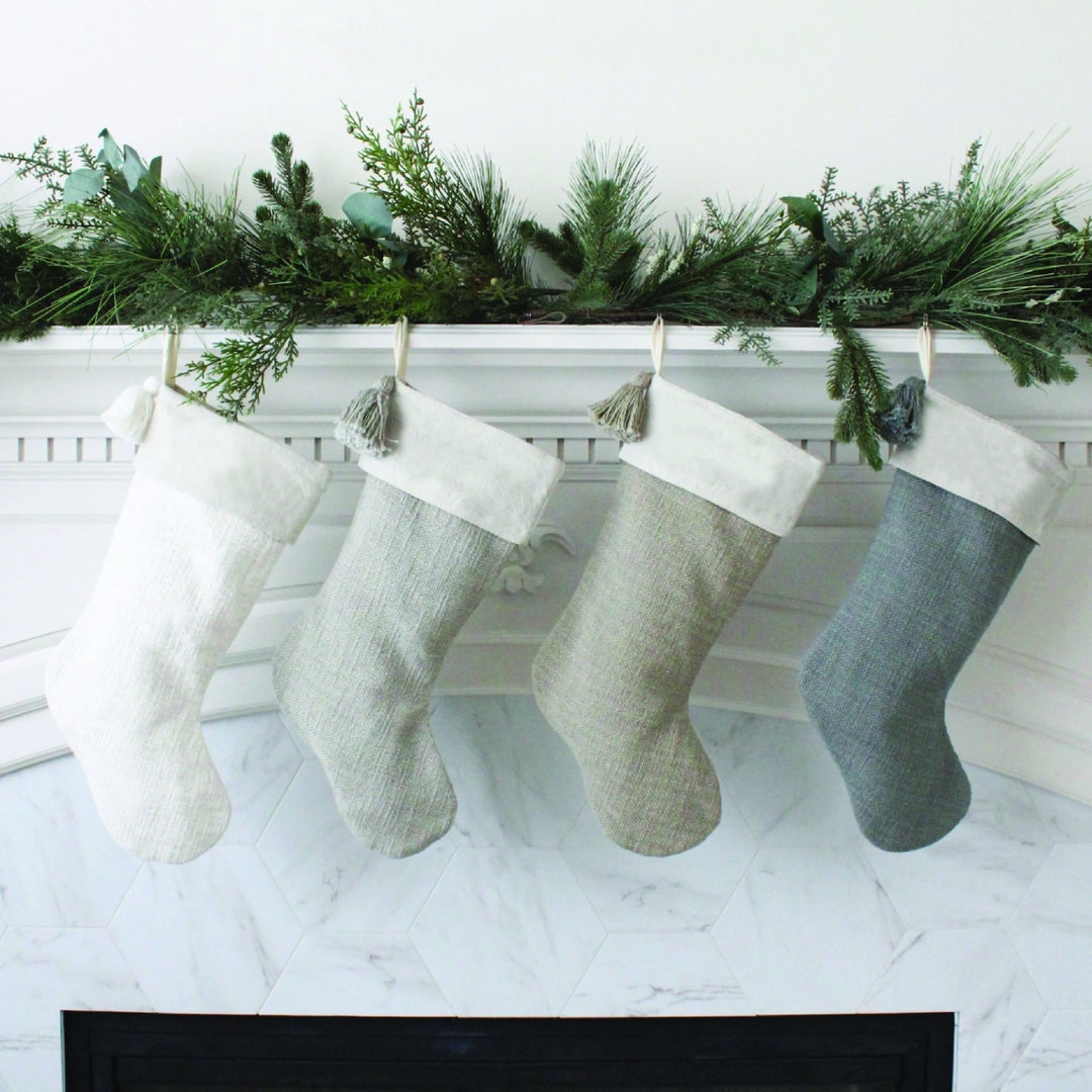 Handwoven Cotton Christmas Stocking: Tassel Detail, Fully Lined - Etsy