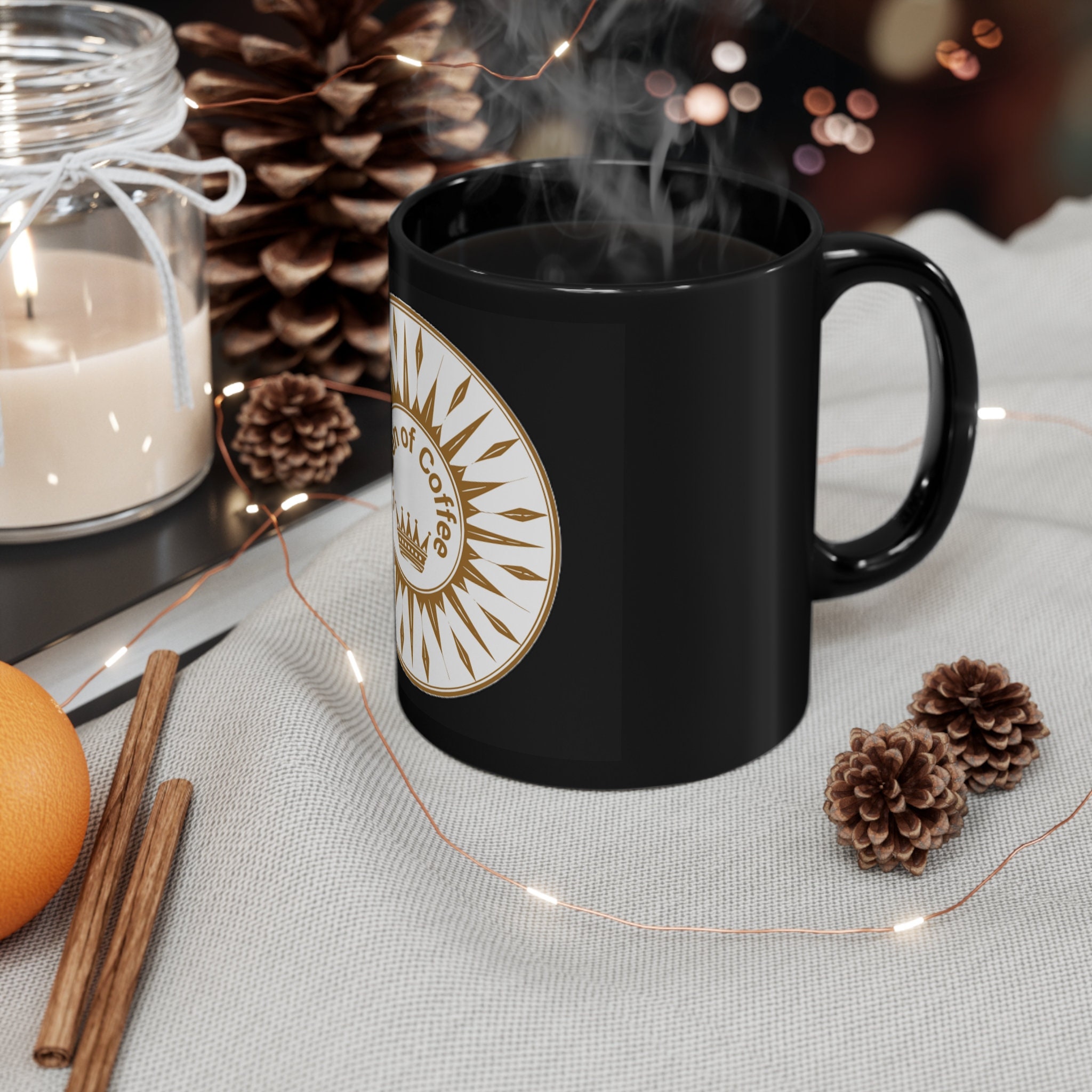 Classic and Elegant queen of Coffee Black Ceramic Coffee Mug With C ...