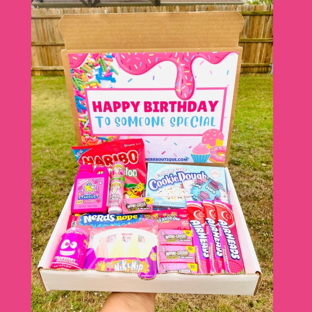 10 PC MYSTERY Pink Birthday Candy Box School, Work, Military or With ...