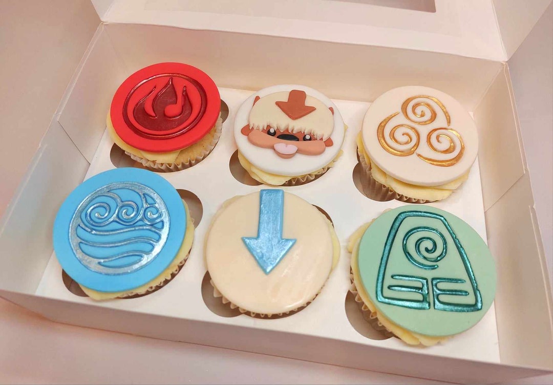6 Avatar the Last Airbender Inspired Cupcake Toppers, Edible Fondant ...