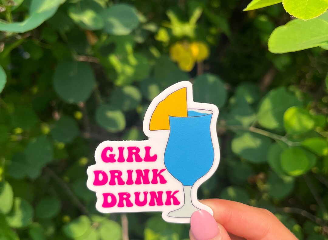 Girl Drink Drunk Sticker - Etsy