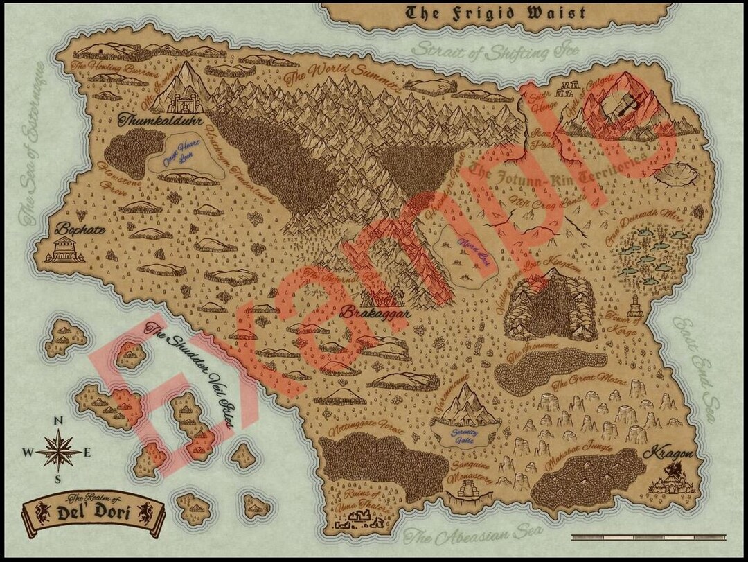 Fantasy Map: the Realm of Del' Dori - Etsy
