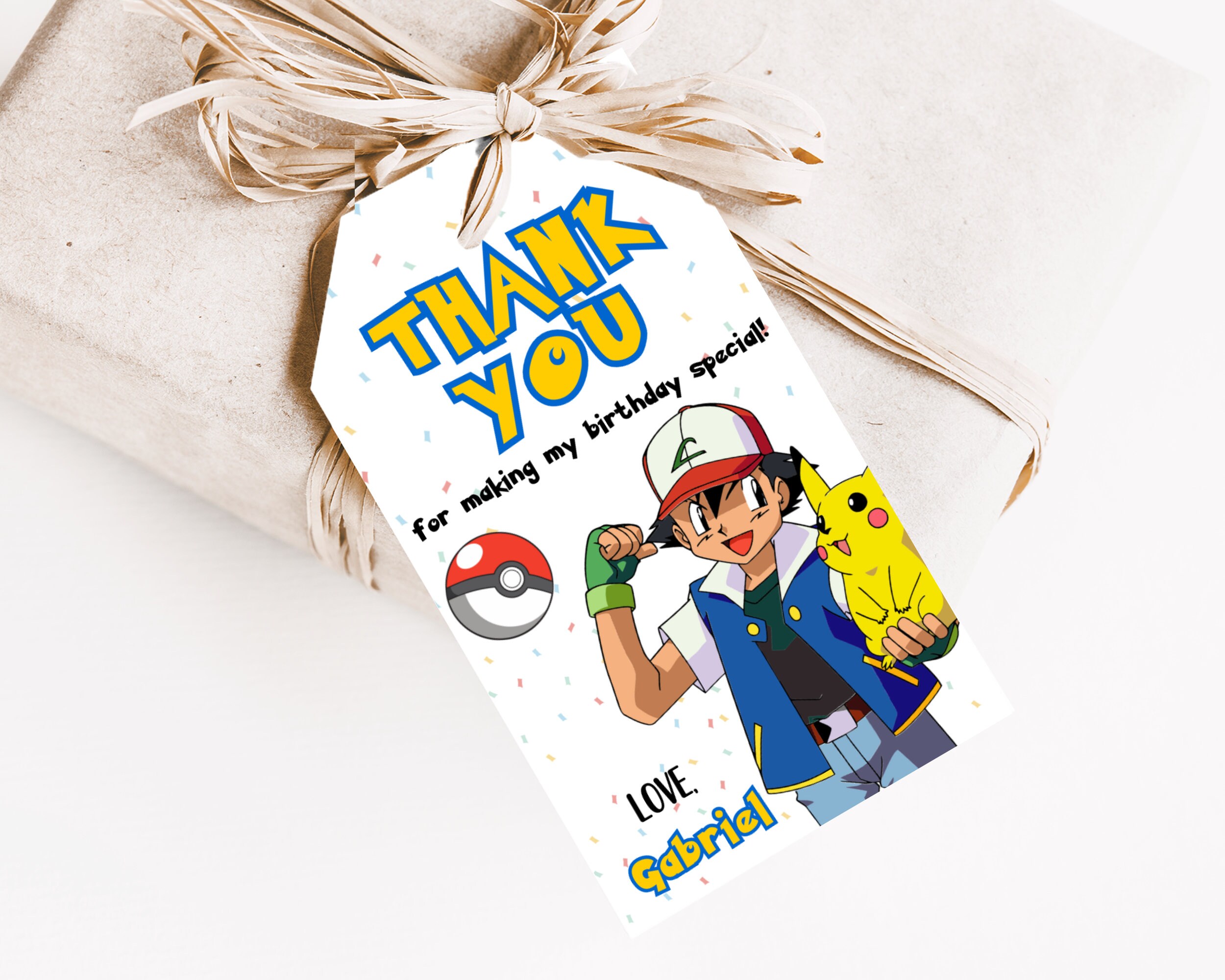 Editable Pokemon Thank You Tag Template Pokemon Favor Tags - Etsy