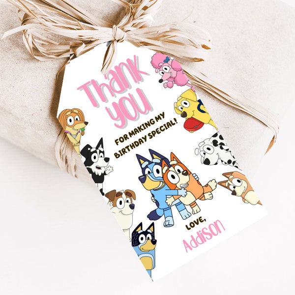 Bluey Favor Tag - Etsy