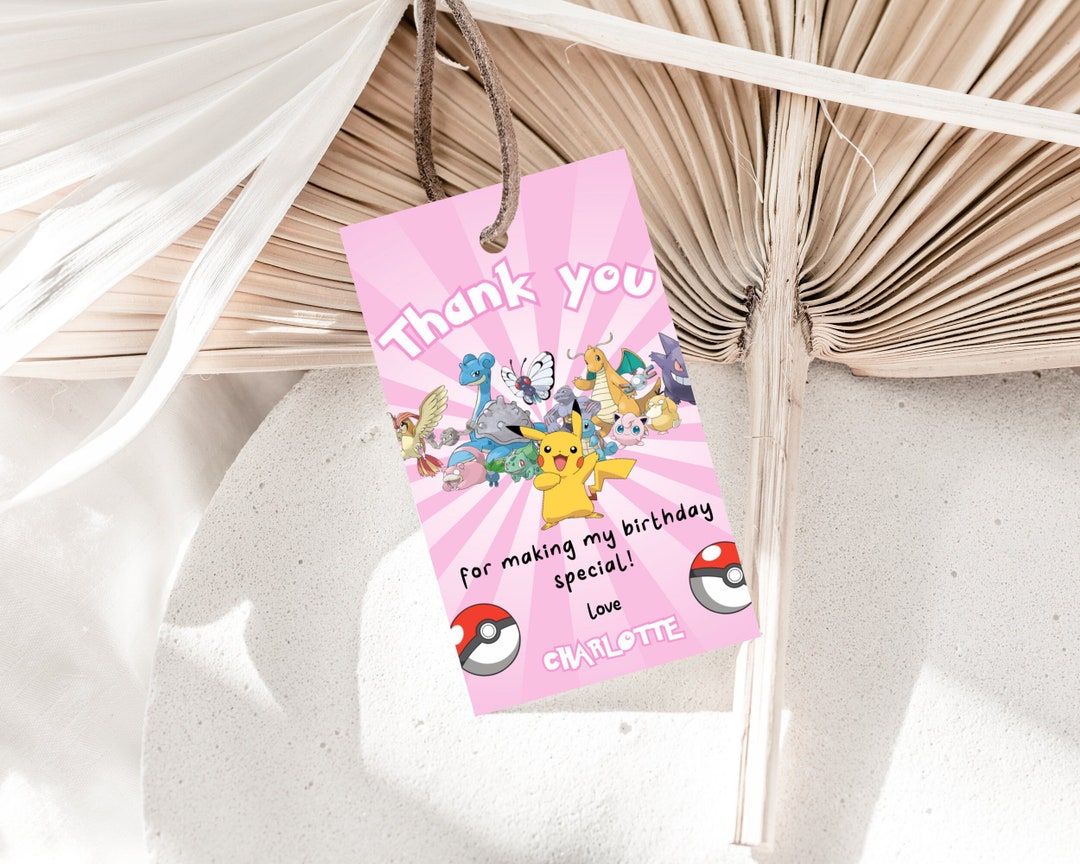 Editable Pokemon Thank You Tag Template Pokemon Favor Tags - Etsy Australia