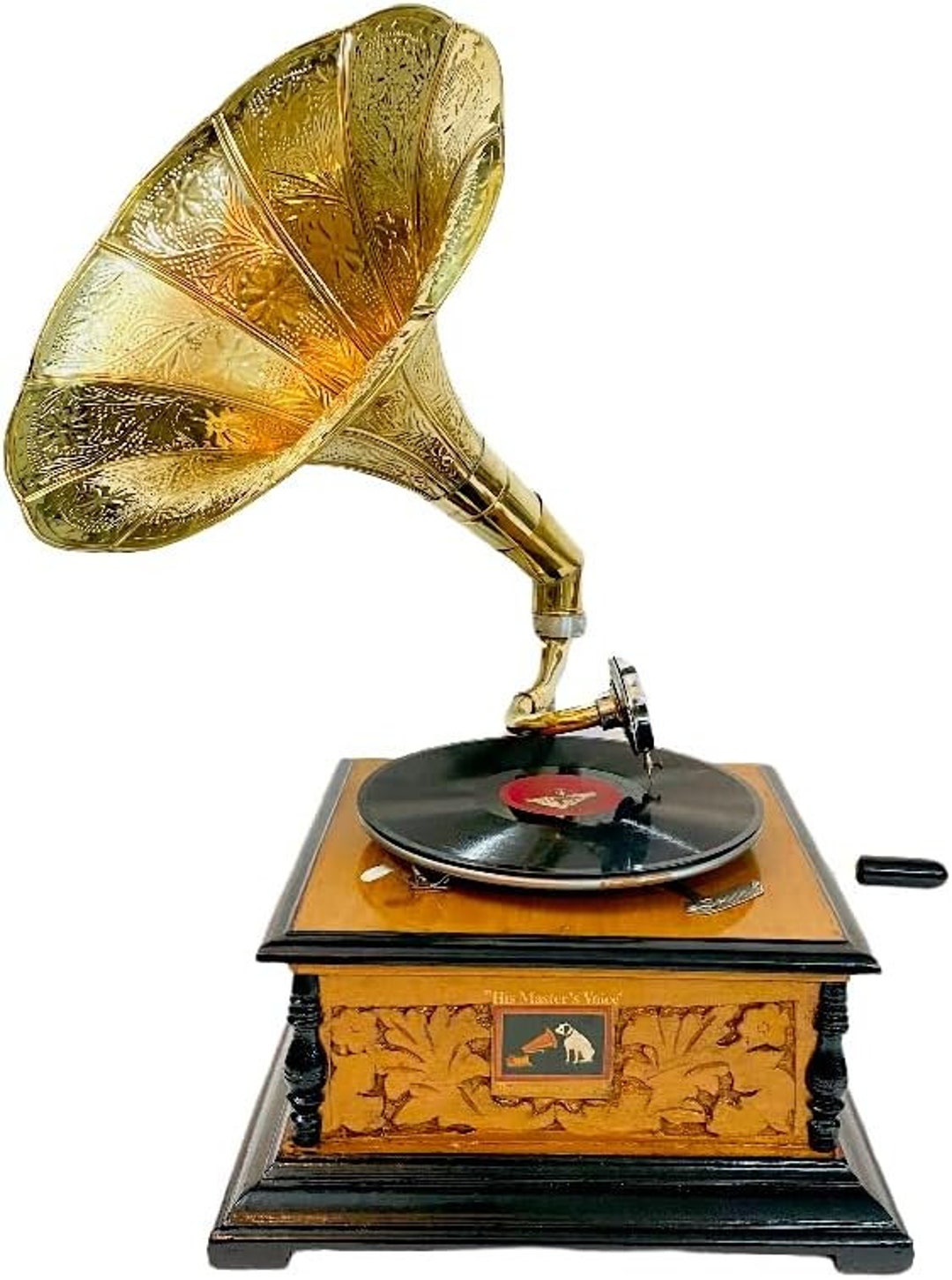 Gramophone Record Player Vintage Classic Style Wooden Antique Record ...