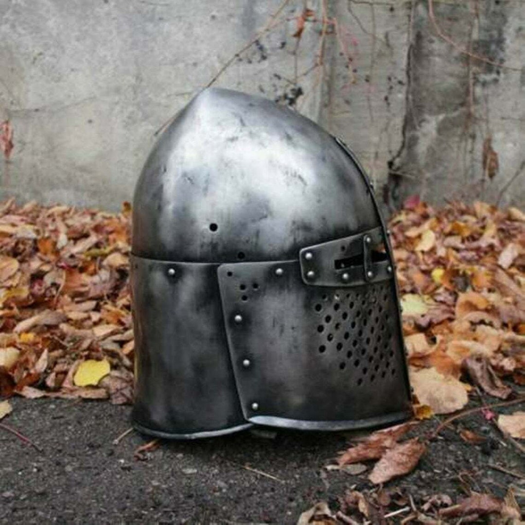 Medieval Knight Templar Helmet Sugarloaf Helmet dark Knight Helmet - Etsy