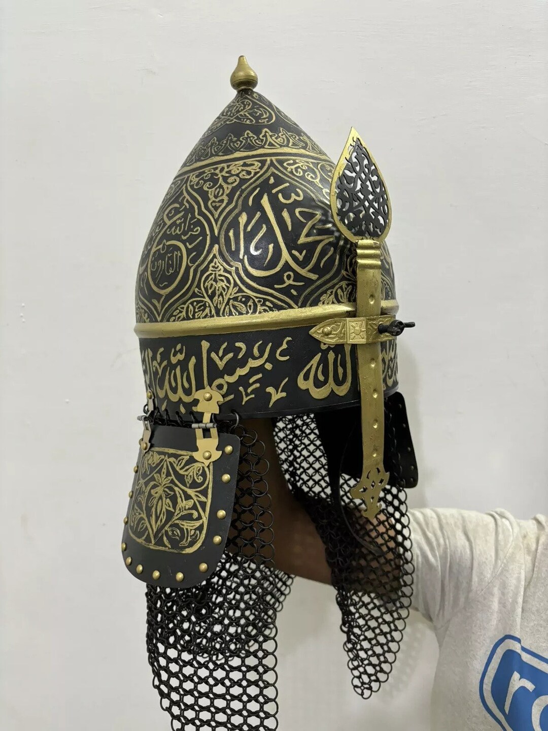 Islamic Calligraphy Historical Helmet Ottoman Empire Gold Lettering ...