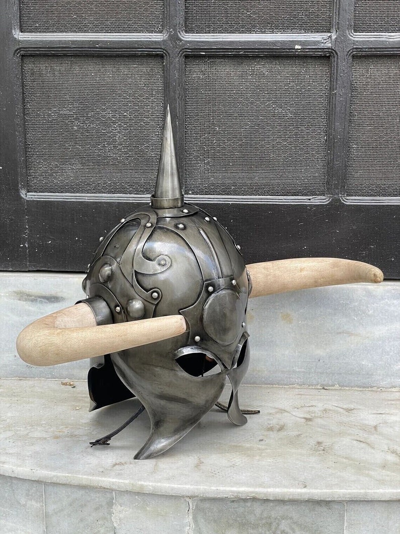 Death Dealer Helmet Medieval Knight Metal Helmet With Horns Antique ...