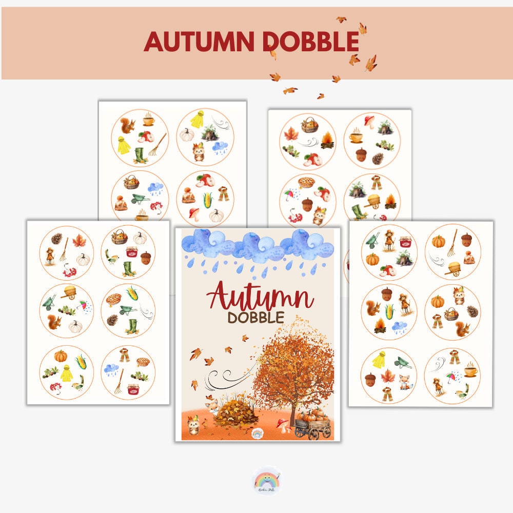 Autumn Dobble Fall Printable Game for Home Education Homeschooling - Etsy