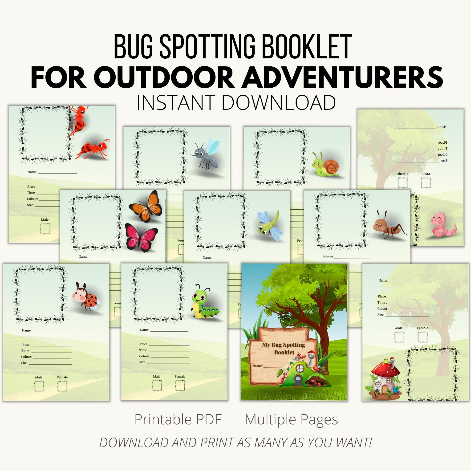 Bug Spotting Booklet Garden Insect Hunting Journal - Etsy