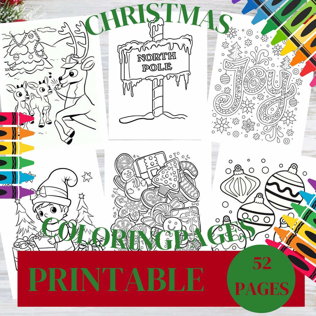 Downloadable Coloring Page, Christmas Downloads, Holiday Coloring ...