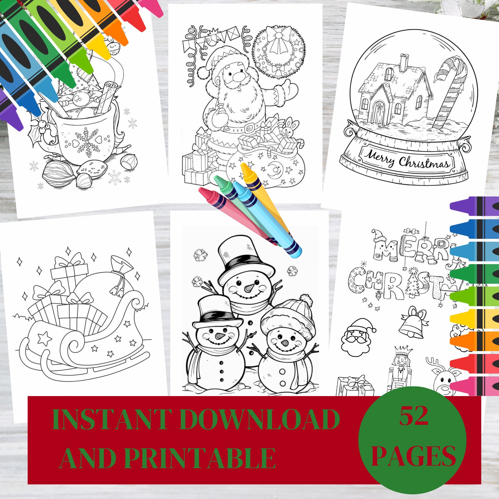 Downloadable Coloring Page, Christmas Downloads, Holiday Coloring ...