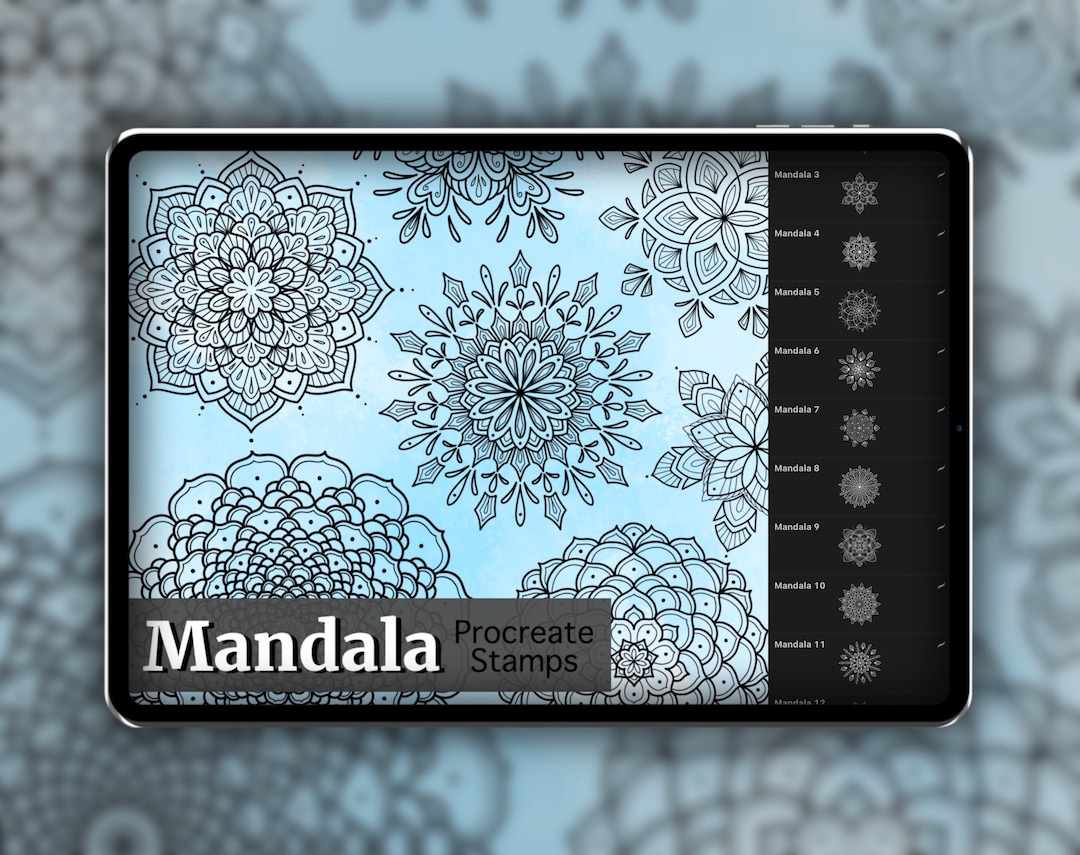 Mandala Procreate Stamp Set 1 - 20 Ornamental Mandala Brush Stamps ...