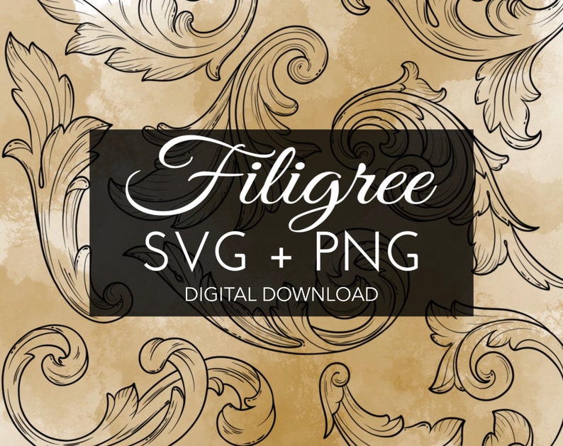 Filigree SVG PNG Set 1 20 Scrollwork Filigree SVG Vector Images ...