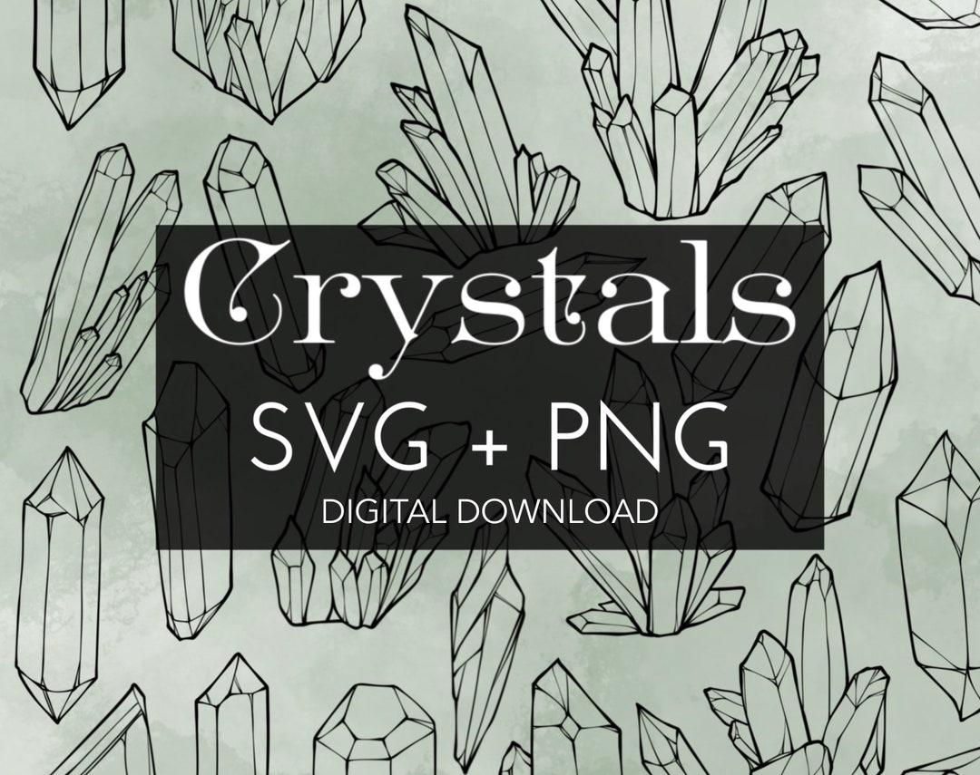 Crystal SVG + PNG Set 1 - 25 Crystal Shard SVG Vector Images ...