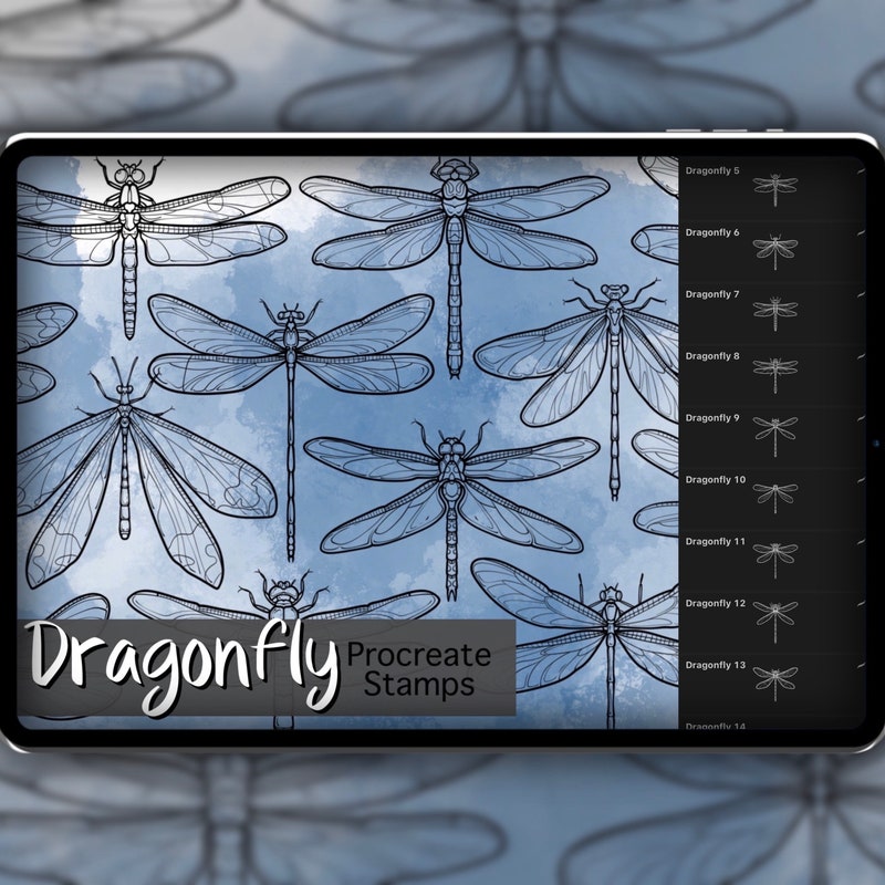 Dragonfly Tattoo Stamps for Procreate - Etsy