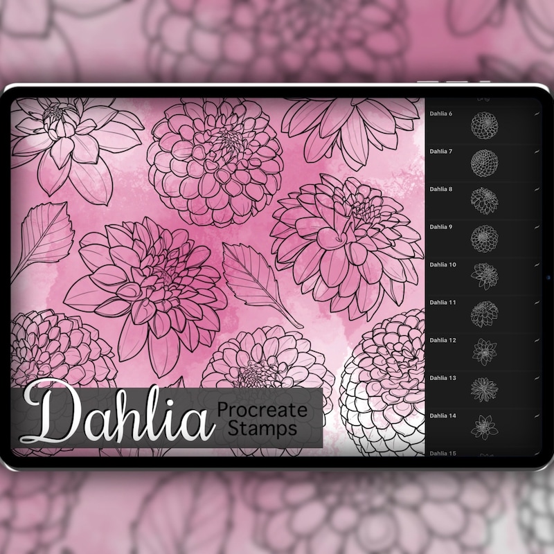 Dahlia Flower Drawings - Etsy