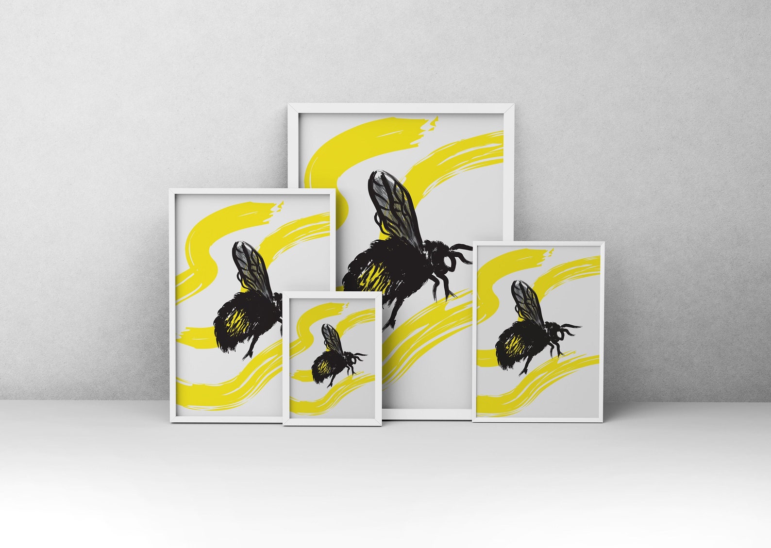 Bee Print Wall Art, Digital Download, Wall Decor, Wall Decor Printable ...