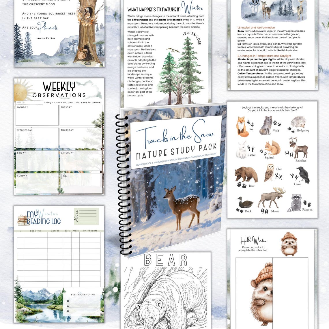 Homeschool Nature Study: Tracks in the Snow Winter Unit Study for ...