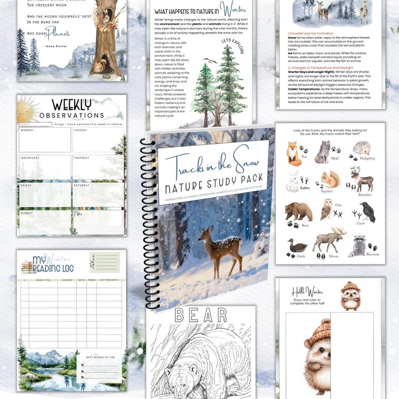 Homeschool Nature Study: Tracks in the Snow Winter Unit Study for ...