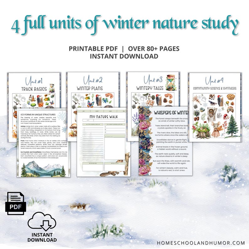 Homeschool Nature Study: Tracks in the Snow Winter Unit Study for ...