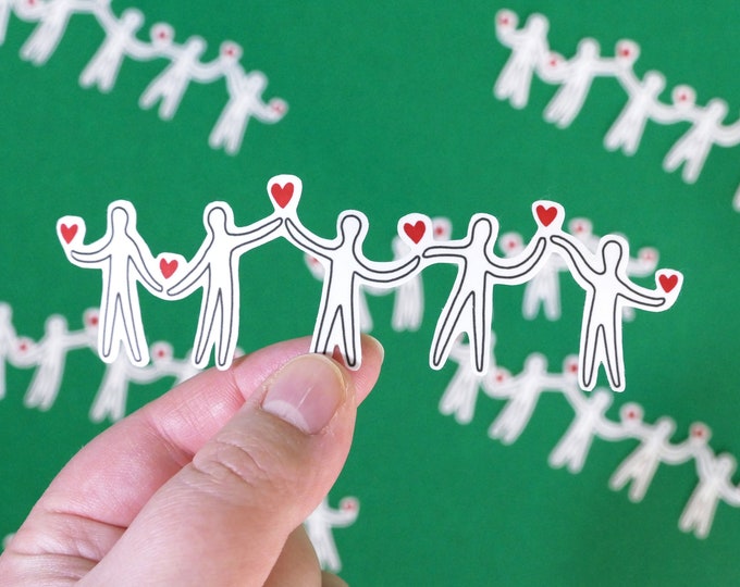 Wobbly Hearts Clear Sticker - Etsy