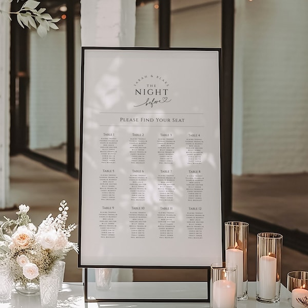 Rehearsal Dinner Sign and Seating Chart - Etsy