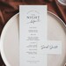 Rehearsal Dinner Menu Template, the Night Before Table Sign, Fun Fact ...