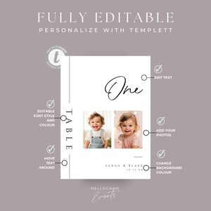 Table Numbers for Wedding Baby Photos, Printable Childhood Photograph ...