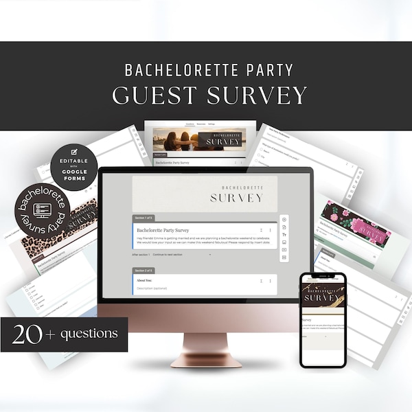 Bachelorette Party Questionnaire Template - Etsy