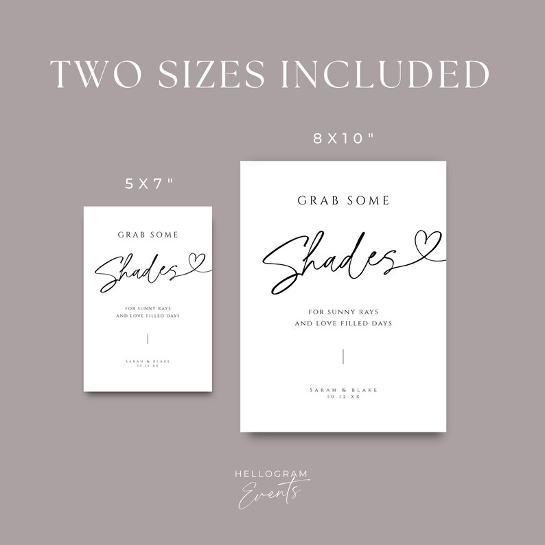 Sunglasses Wedding Sign, Please Take Some Shades, Minimalist Shower ...