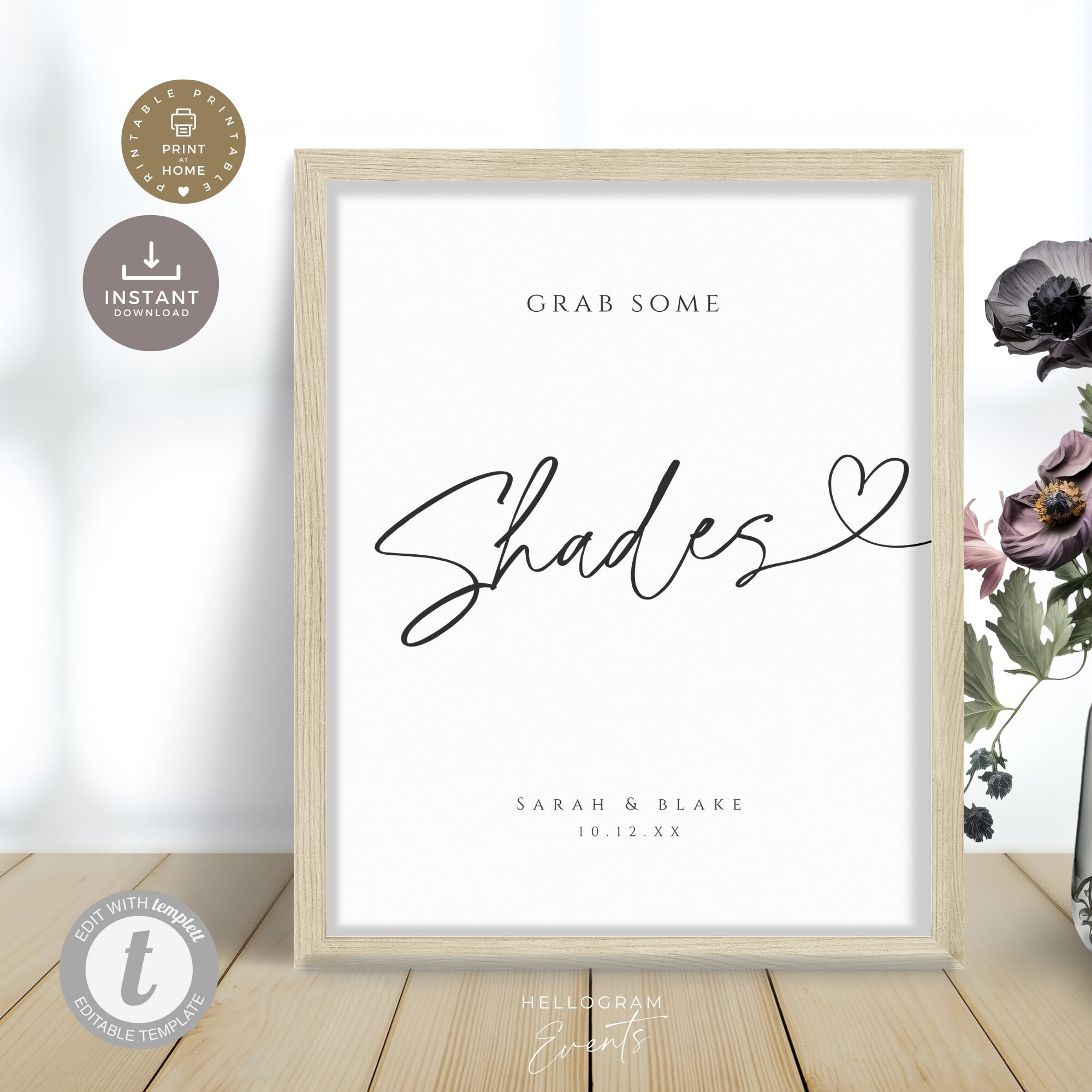Sunglasses Wedding Sign, Please Take Some Shades, Minimalist Shower ...