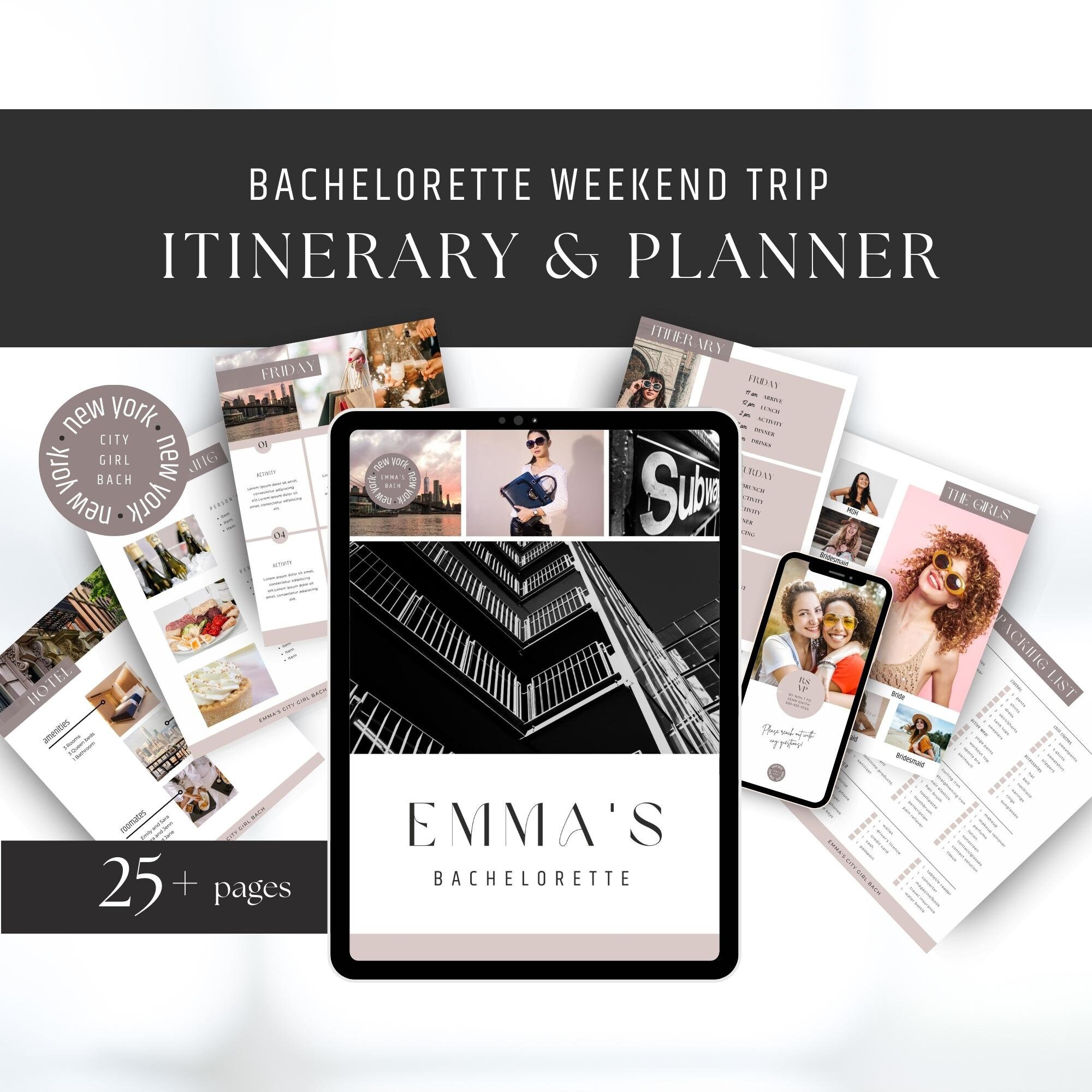 NYC Bachelorette Itinerary, New York City Weekend Planner, Modern Edgy ...