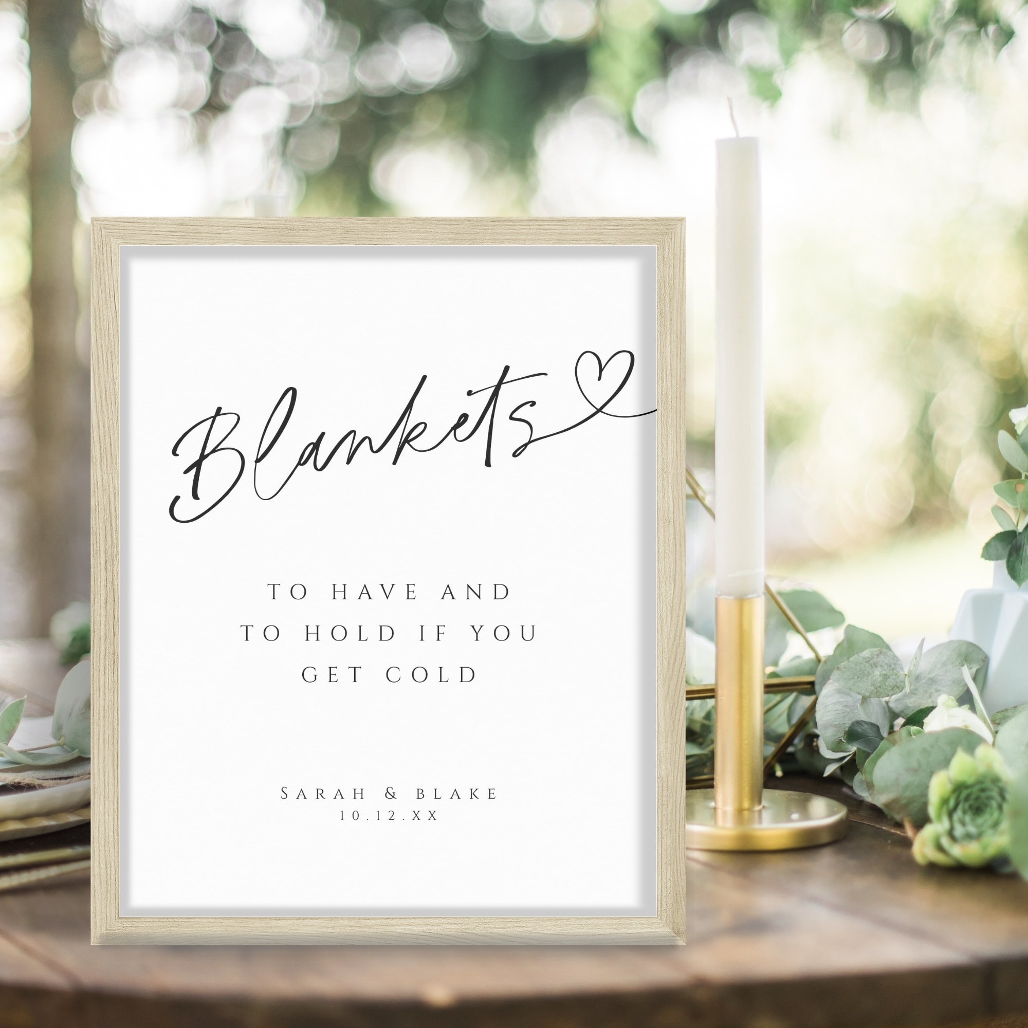 Wedding Blanket Sign Printable, Minimalist Modern Outdoor Guest, to ...