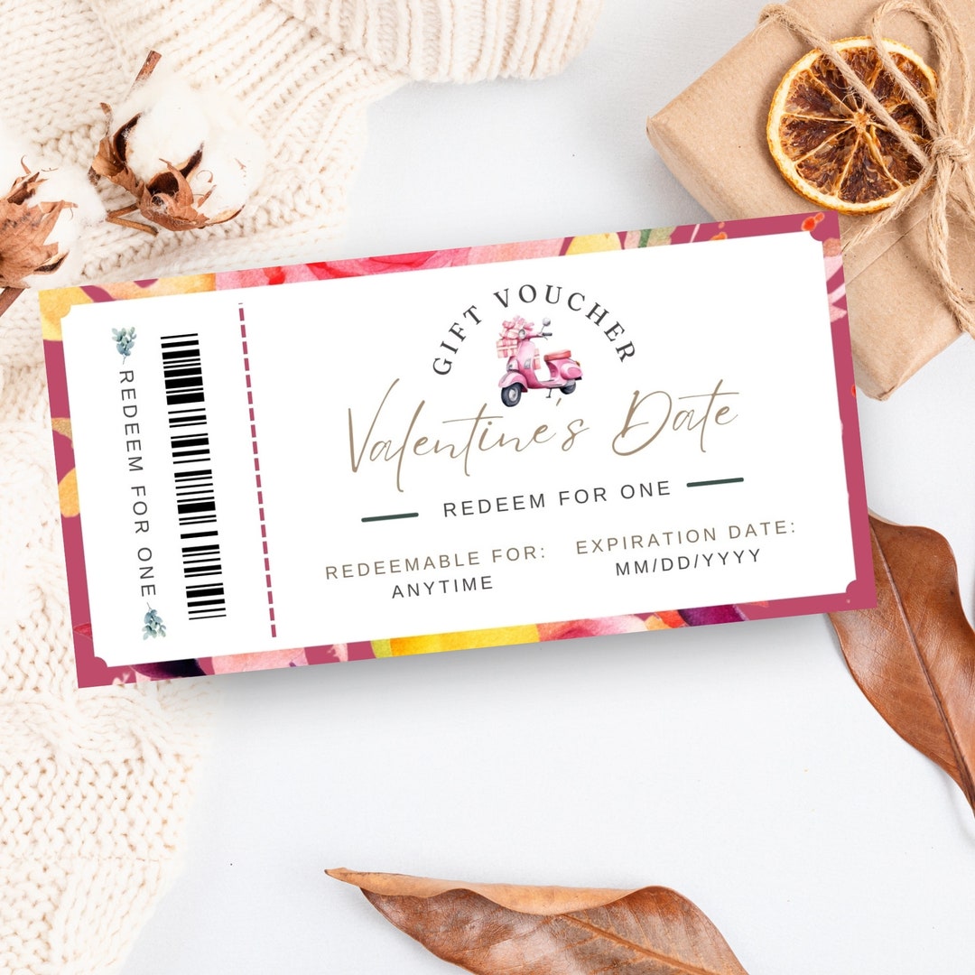 Valentine's Day Date Night Gift Certificate Template, Romantic Spouse ...