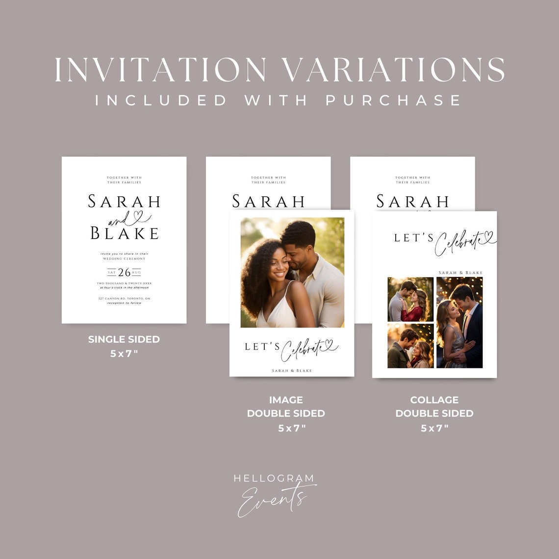 Minimal Wedding Invitation Suite QR Code, Ceremony Invite and Details ...