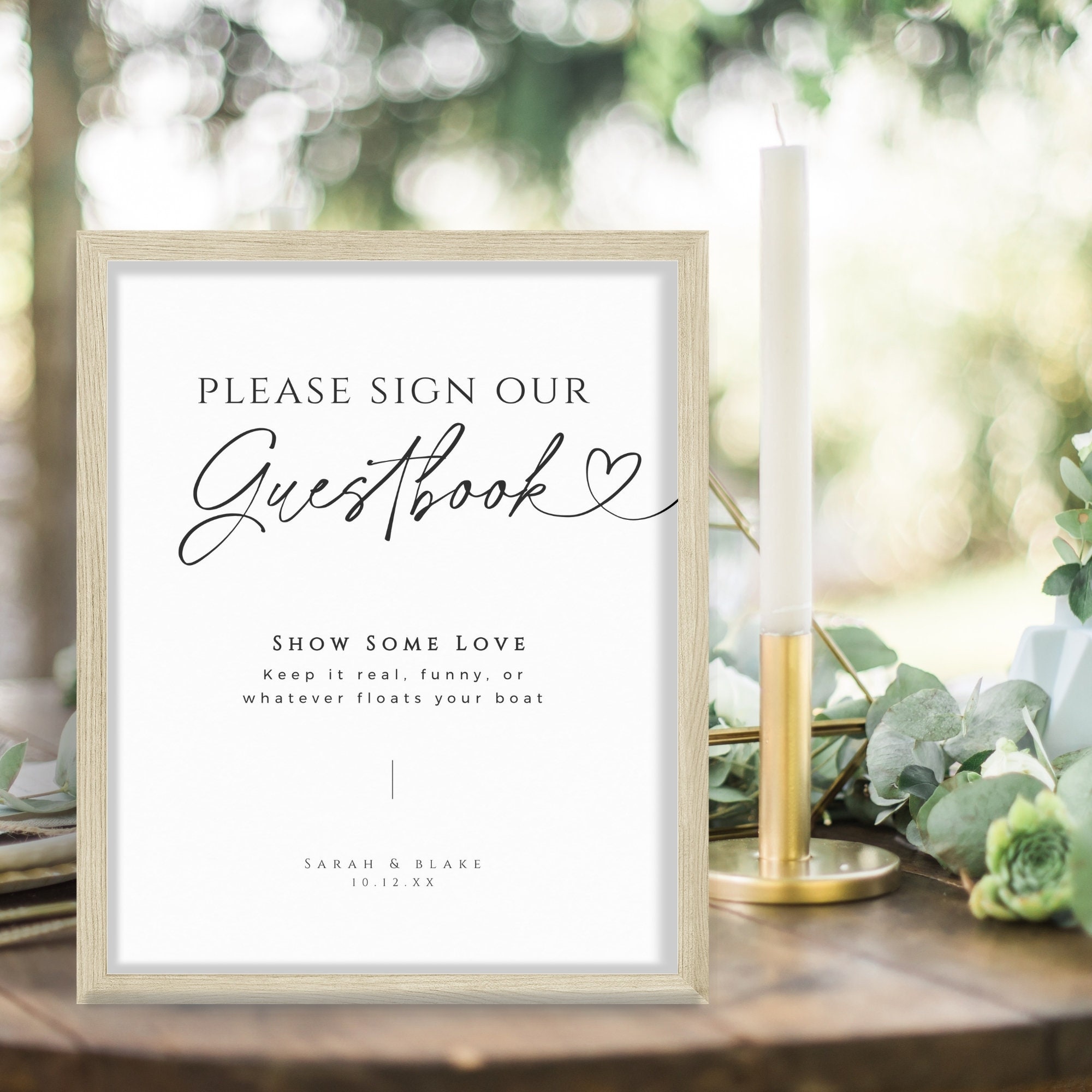 Modern Wedding Guestbook Sign, Printable Guest Book Signage, Minimal ...