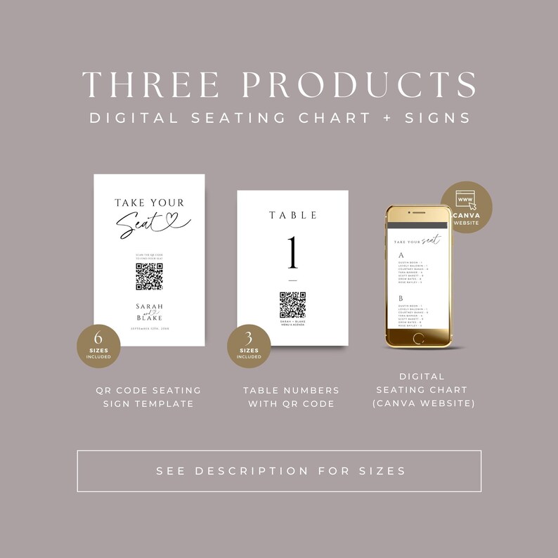 Digital Seating Chart With Qr Code Sign Template, Find Your Seat Canva ...