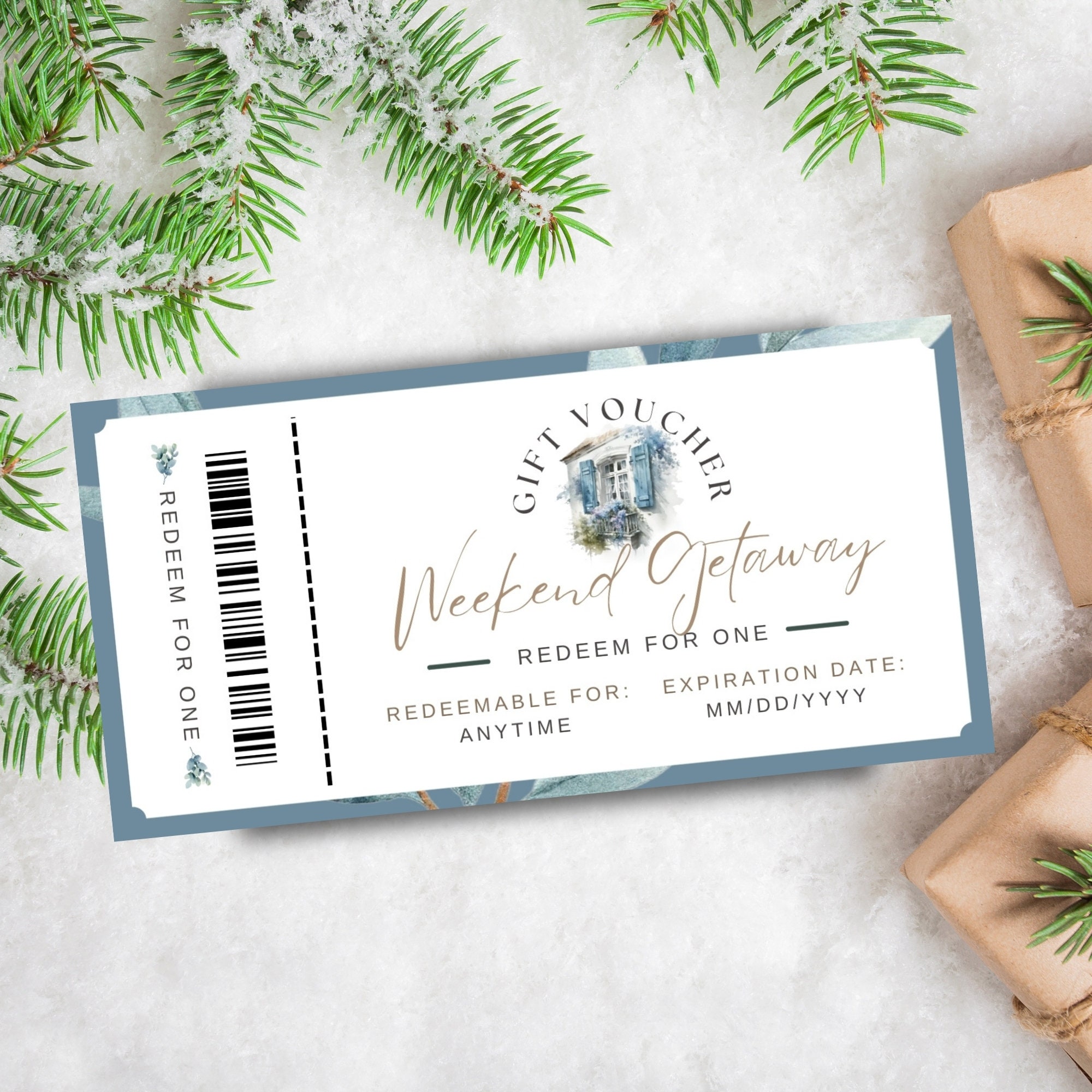 Weekend Getaways Gift Vouchers, Hotel Stay Coupon, Editable Surprise ...