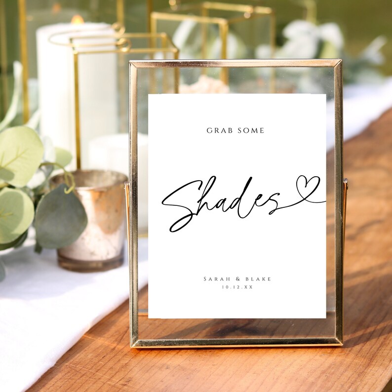 Sunglasses Wedding Sign, Please Take Some Shades, Minimalist Shower ...