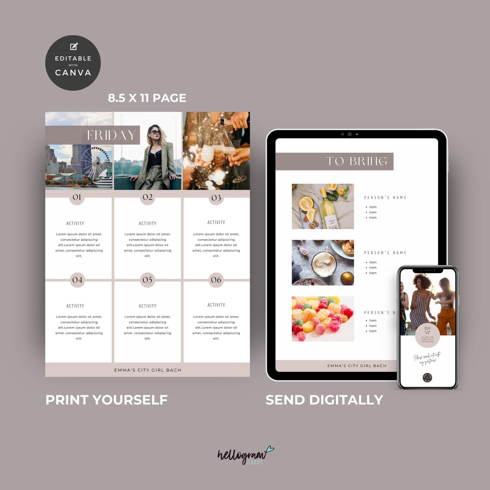 Chicago Bachelorette Itinerary, City Weekend Trip Planner, Modern Edgy ...