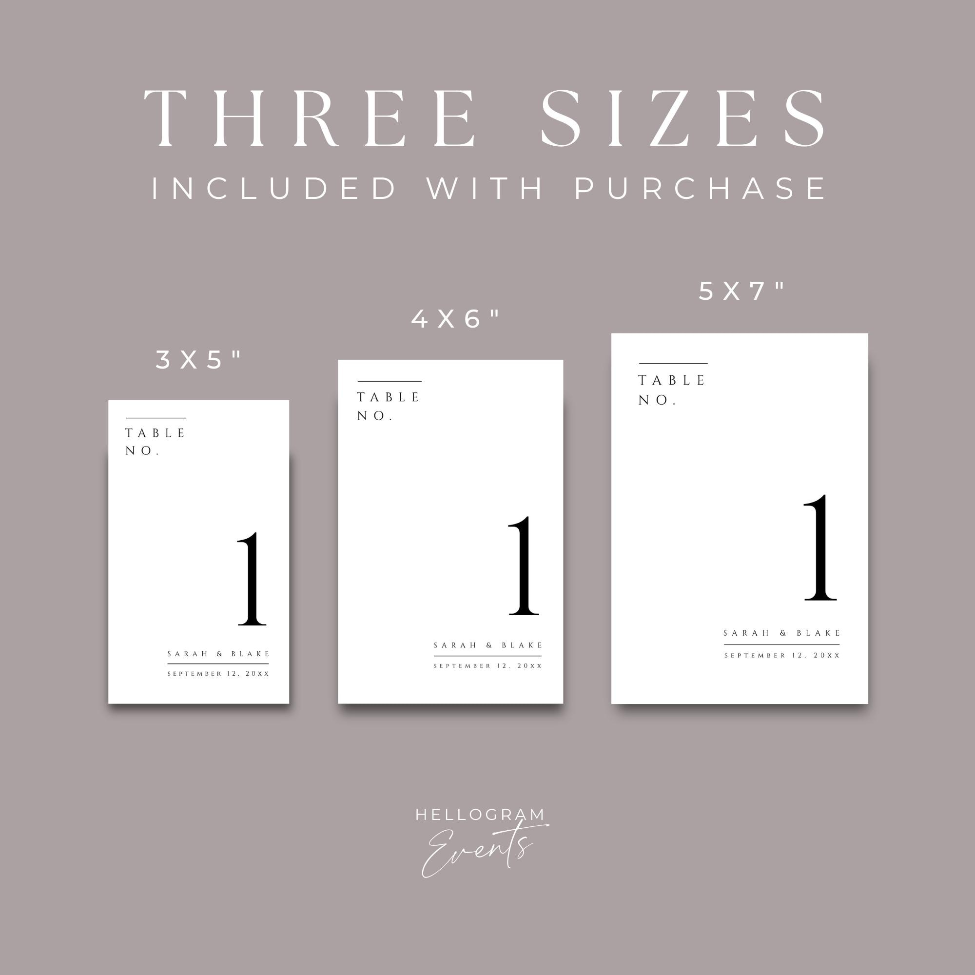 Wedding Table Numbers 1-35, Minimalist Editable Reception Cards, Guest ...