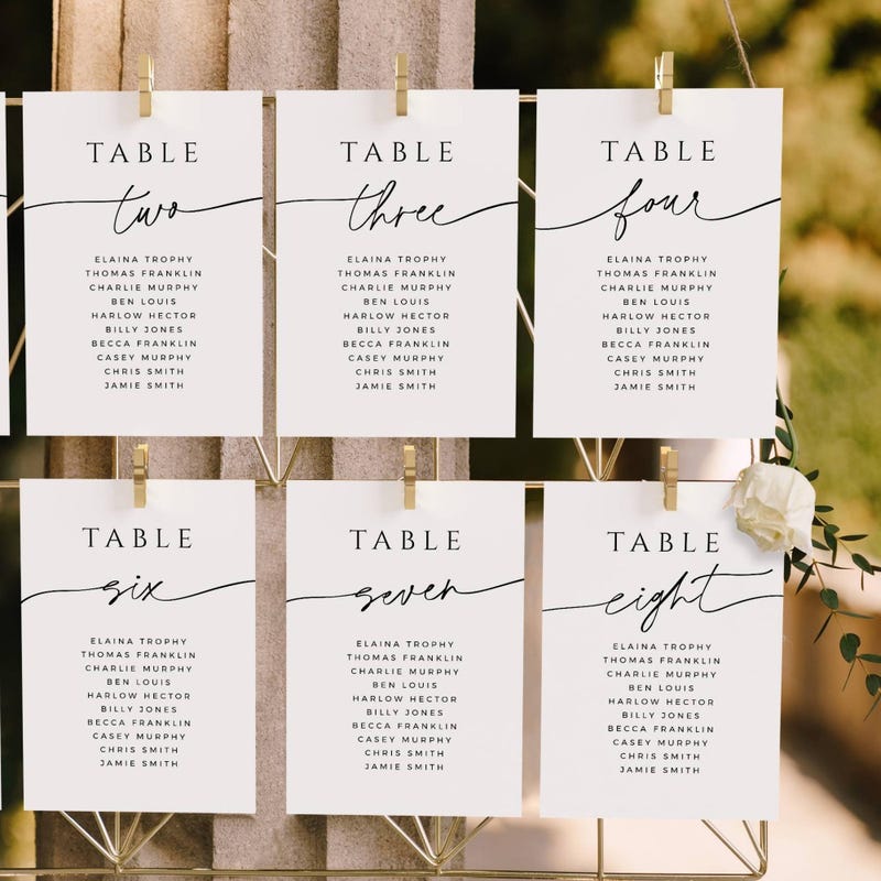 Table Seating Name Cards - Etsy