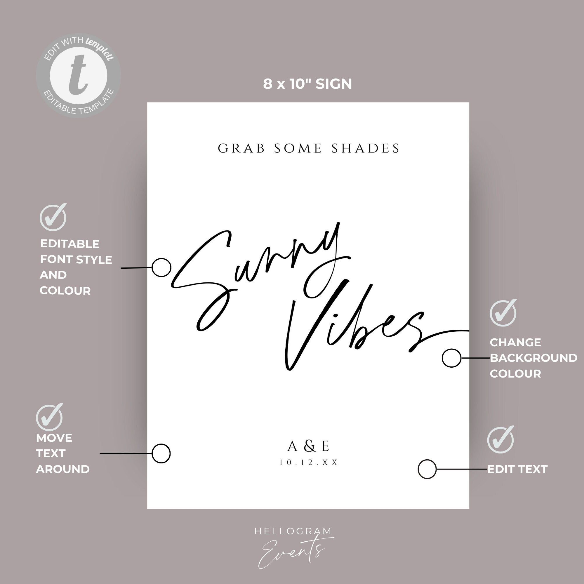 Sunglasses Wedding Sign, Please Take Some Shades, Minimalist Shower ...