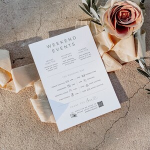 Thank You Note Wedding Welcome Bag, Minimalist Weekend Itinerary ...