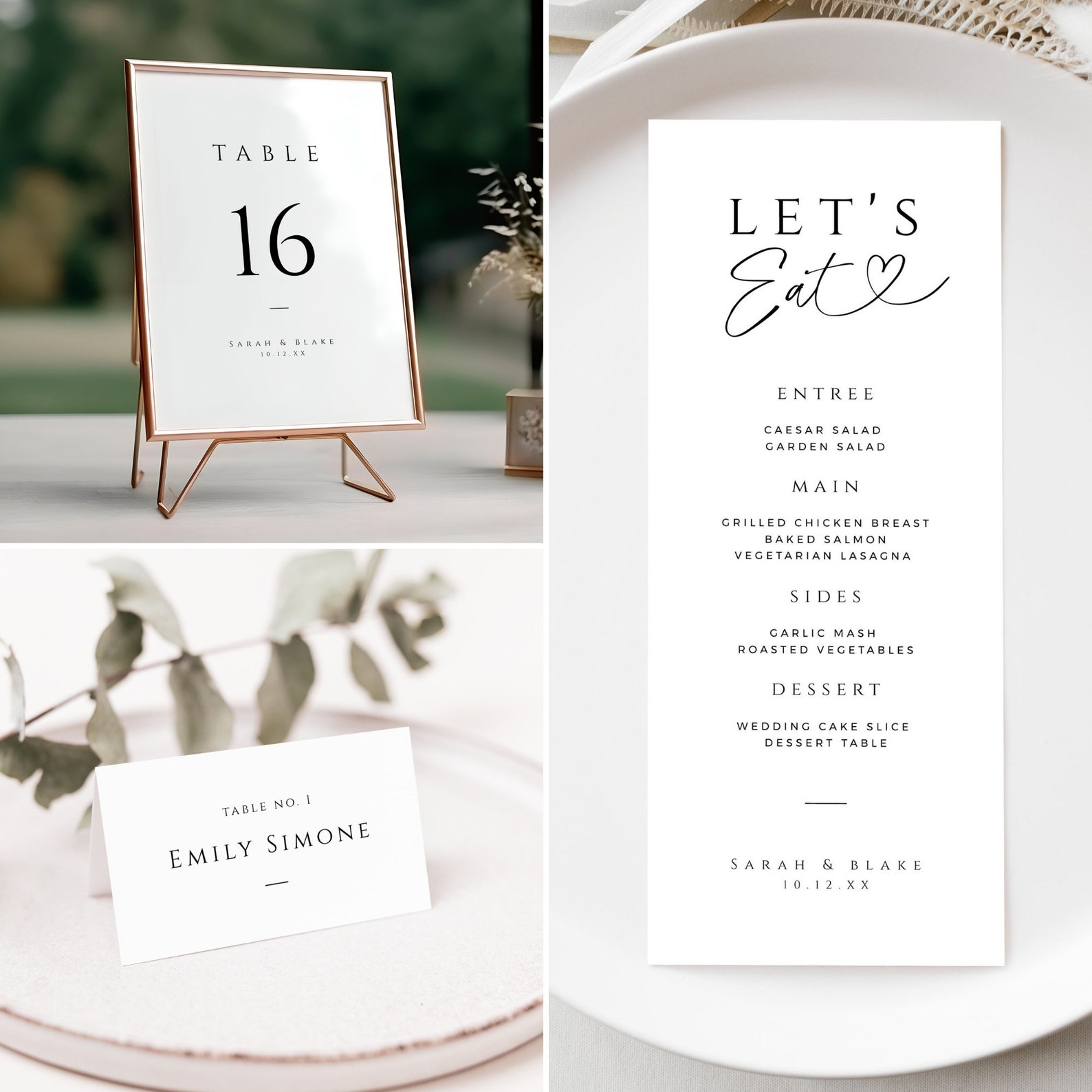 Modern Wedding Reception Bundle Template, Seating Chart Tables Numbers ...