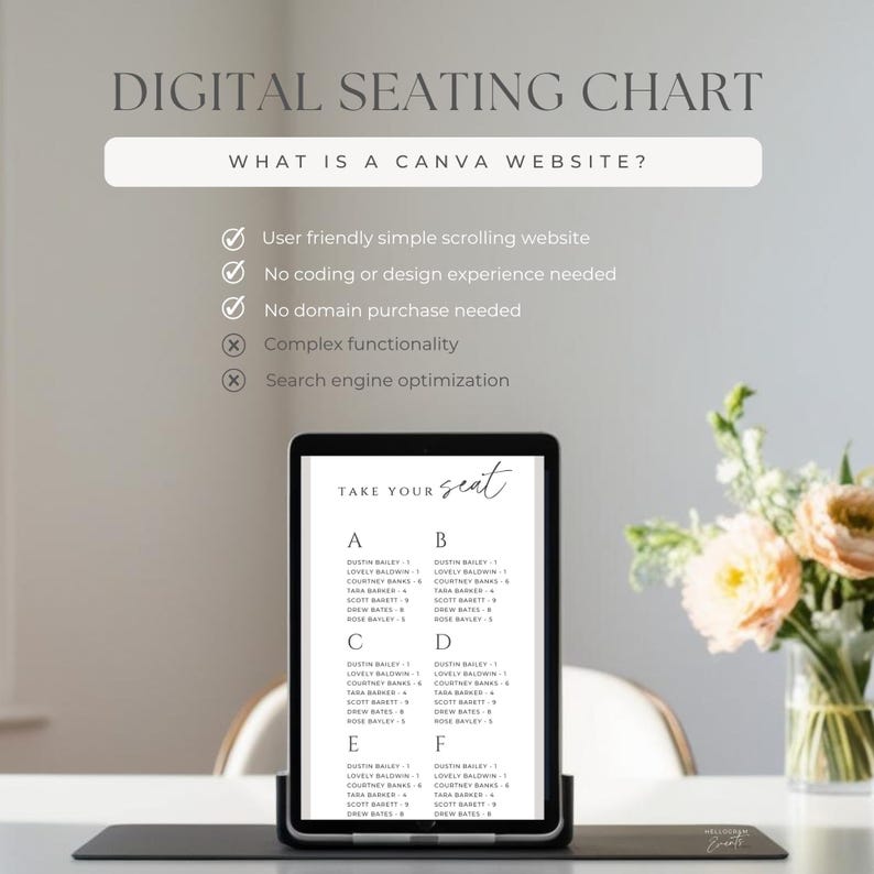 Digital Seating Chart With Qr Code Sign Template, Find Your Seat Canva ...