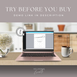 Modern Wedding Reception Bundle Template, Seating Chart Tables Numbers, Minimal Place Cards Sign ...